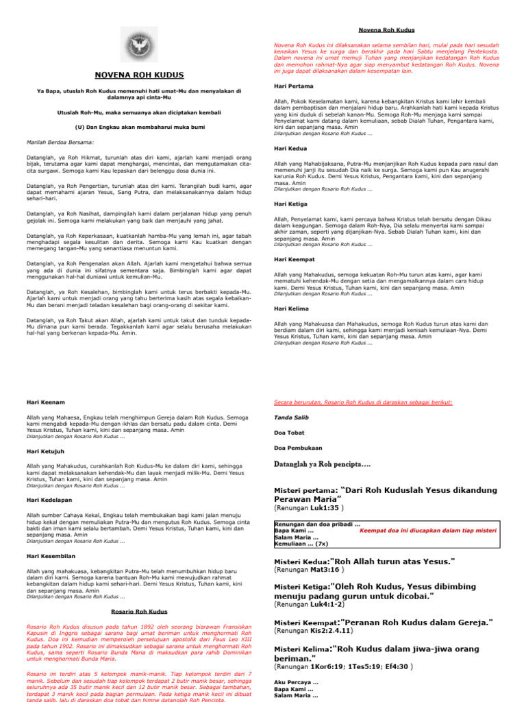 Doa Novena Roh Kudus | PDF