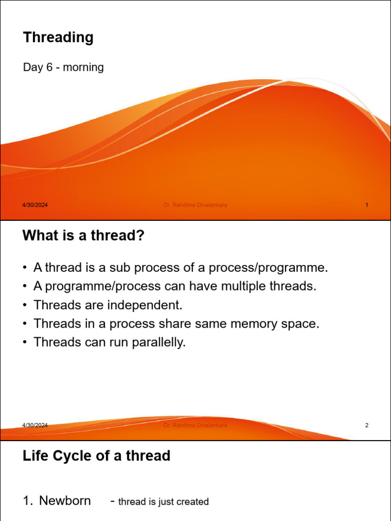 Threading - Java | PDF | Thread (Computing) | Process (Computing) Threading - Java | PDF | Thread (Computing) | Process (Computing)