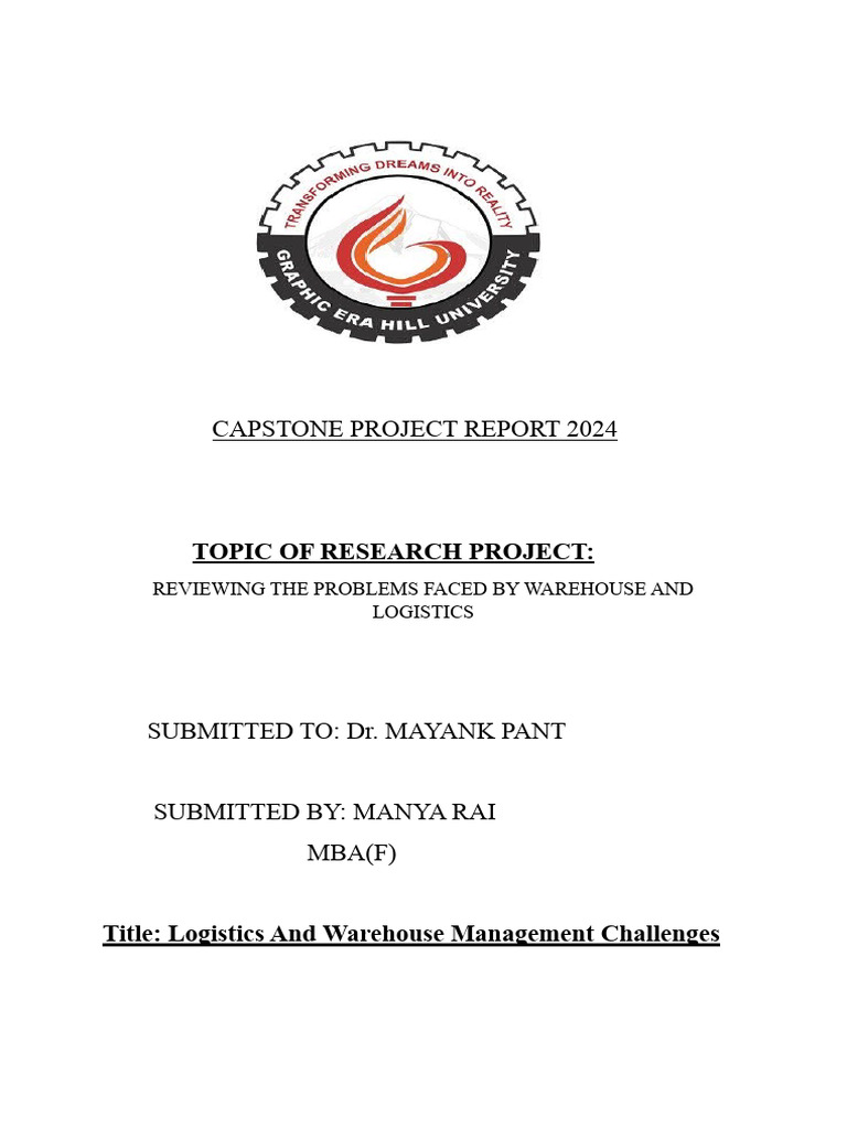 Capstone Project Report 2024 | PDF | Data Analysis | Logistics