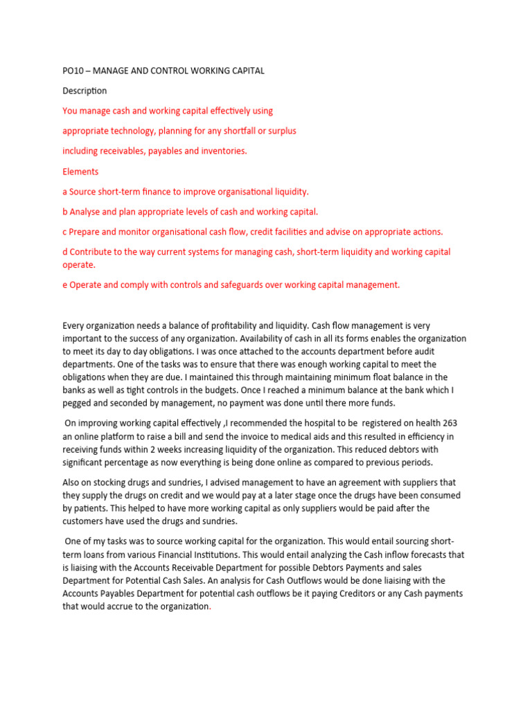 Effective Working Capital Management | PDF | Working Capital | Cash