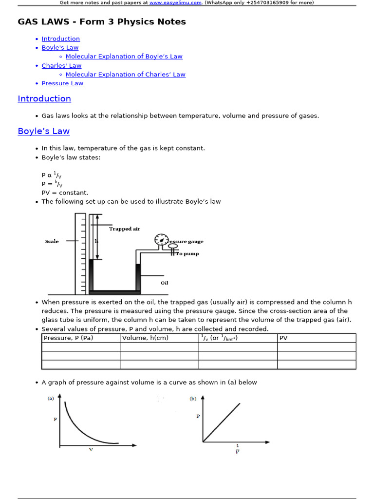 Physics Gas Laws | PDF | Gases | Temperature