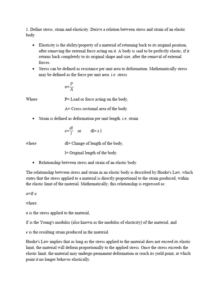 MEE 545 Elasticity | PDF | Elasticity (Physics) | Stress (Mechanics)