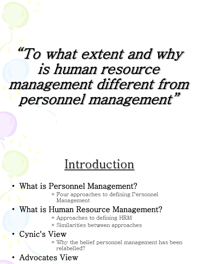HRM vs Personnel Management Explained | PDF | Employment | Human ...