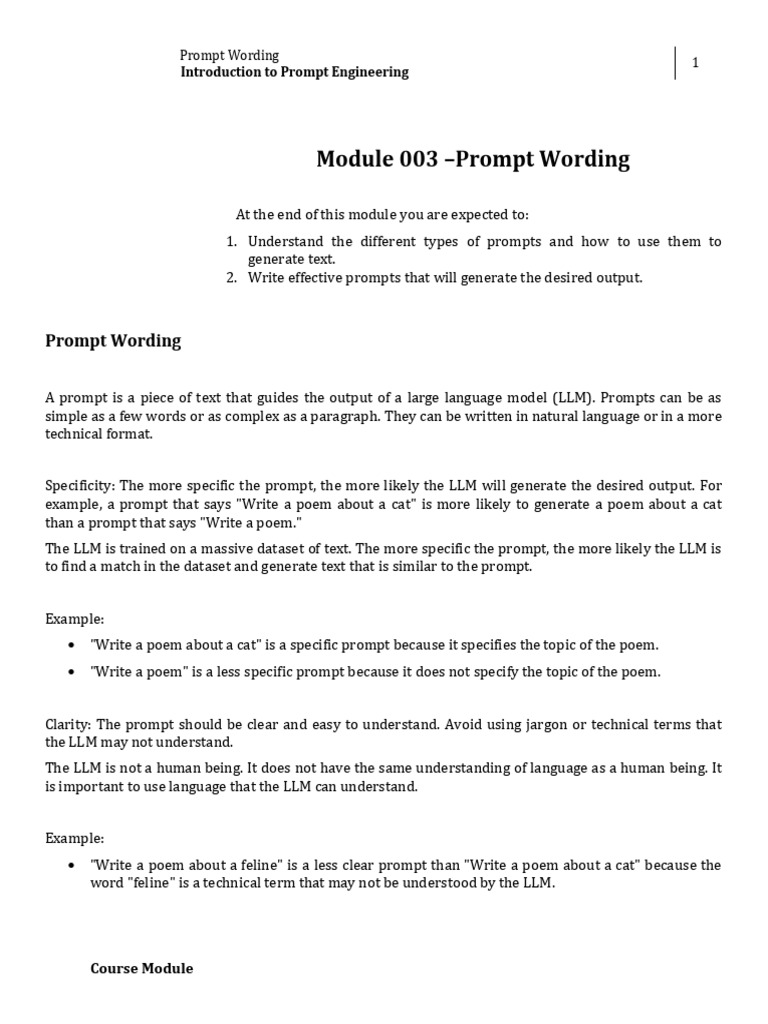 Prompt Engr Module 3 | PDF | Cognitive Science | Learning