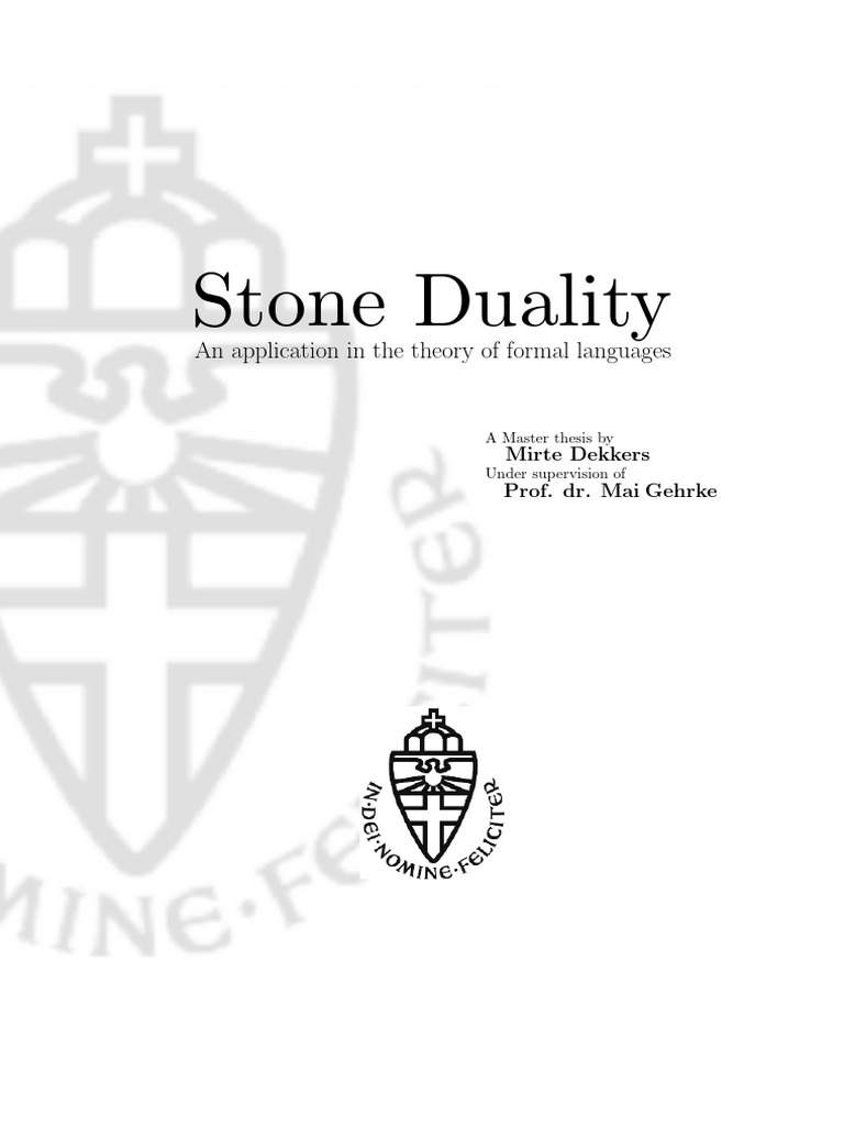 Stone Duality | PDF | Representation Theory | Mathematics Stone Duality | PDF | Representation Theory | Mathematics