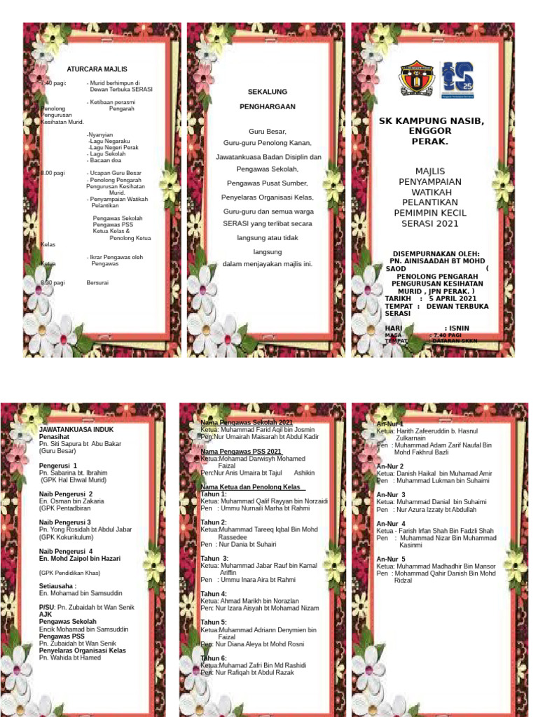 CONTOH PAMPLET WATIKAH PERLANTIKAN | PDF