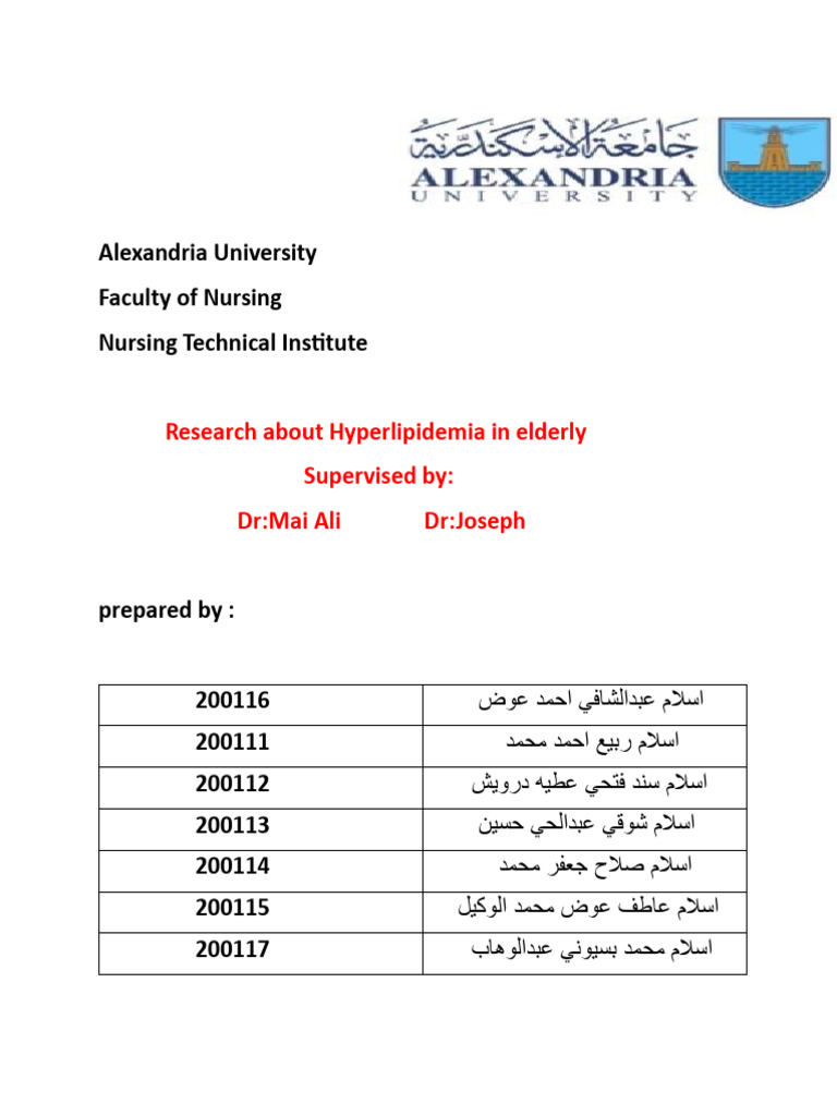 Hyperlipidemia in Elderly | PDF | Hypercholesterolemia | Cardiovascular ...