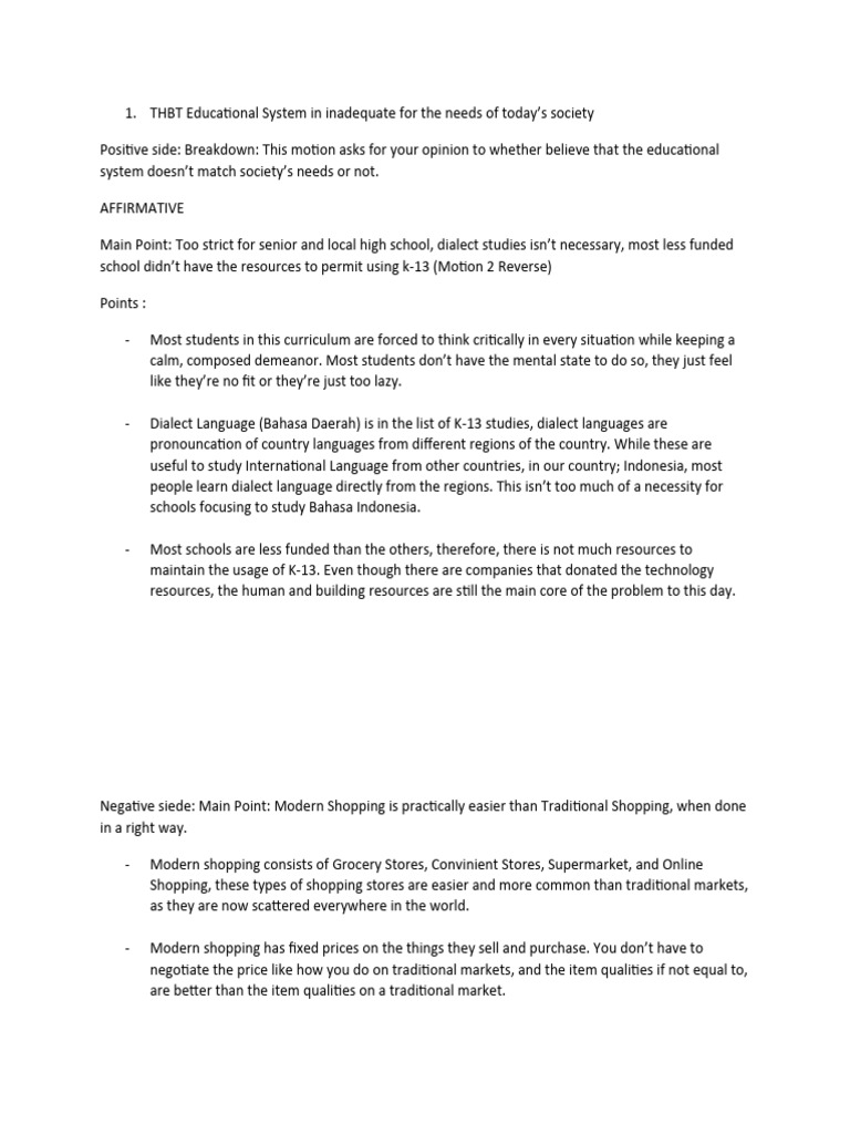 Motion Debate English 2020 | PDF | Human Migration | Employment