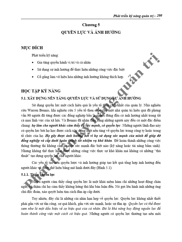DMS - 2020 Chương 5 Quyền lực và Ảnh hưởng | PDF