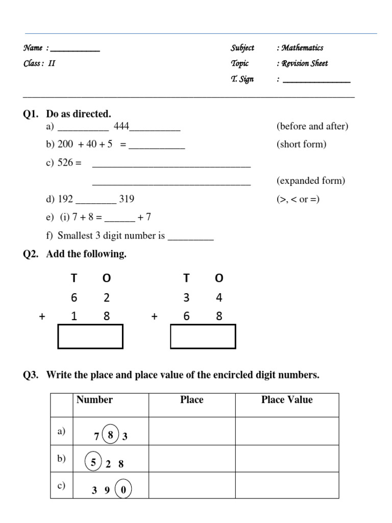 Practice Worksheets | PDF