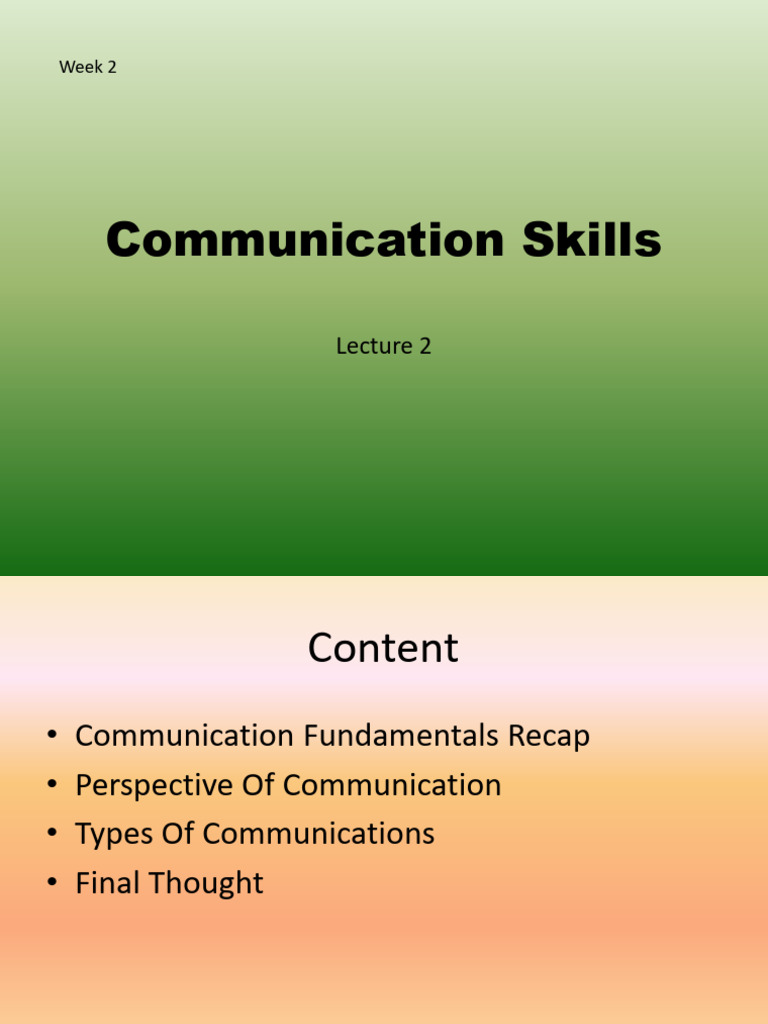 CS - Lecture 02 (Levels & Types) | PDF | Communication | Human Communication
