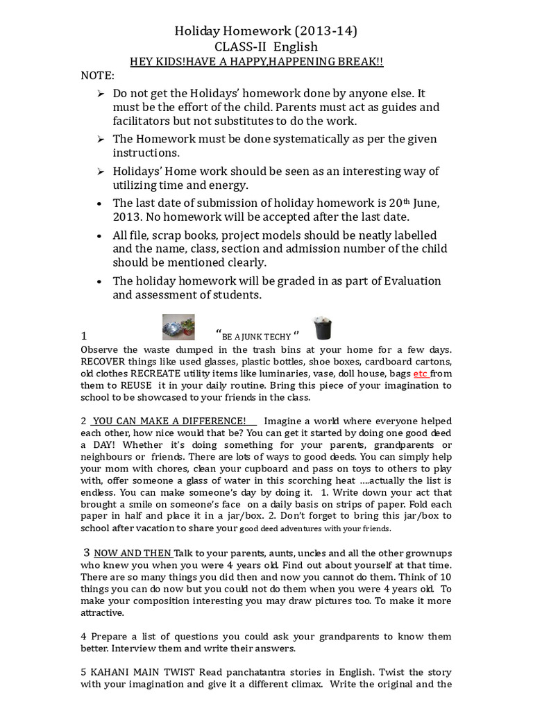 CBSE Class 2 Revsion Worksheets (5) - 0 | PDF