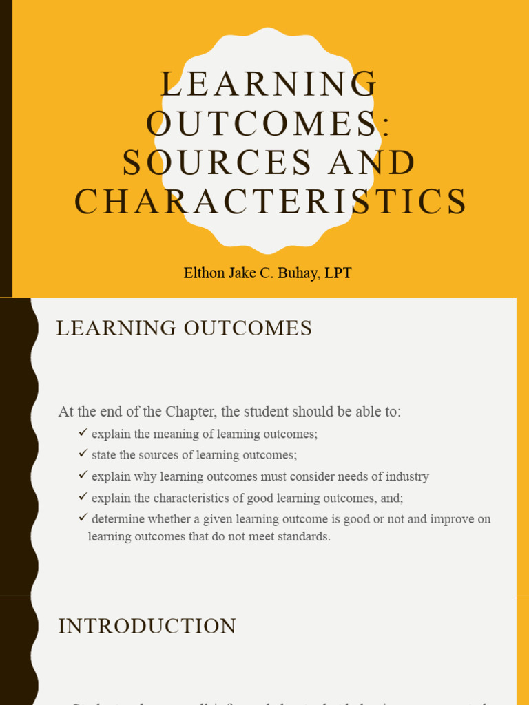Learning Outcomes: Sources & Traits | PDF | Learning | Teachers