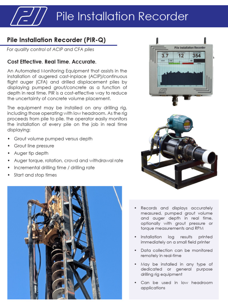PDI PIR Brochure | Download Free PDF | Deep Foundation | Drilling Rig