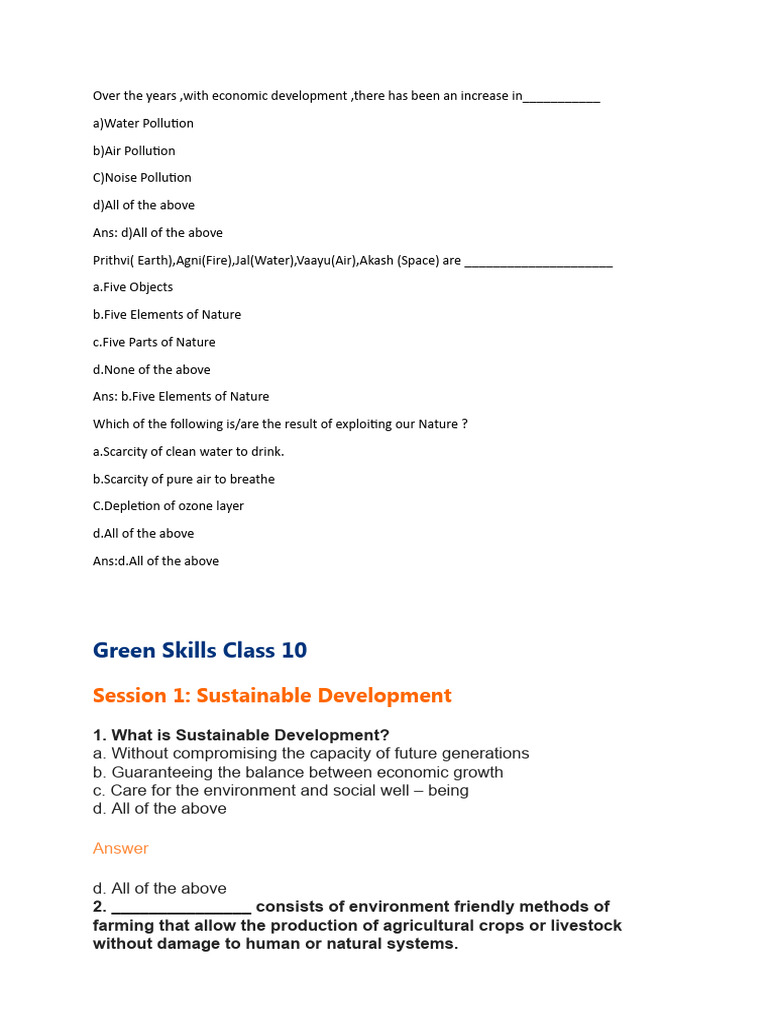 10 Green Skills | PDF | Sustainability | Waste