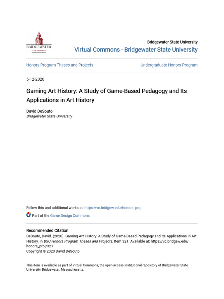A Study of Game-Based Pedagogy and Its Applications in Art History ...