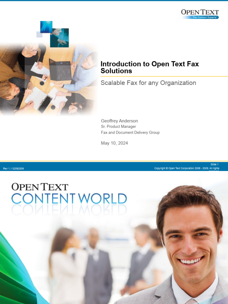 Introduction To Open Text Fax & Document Distribution Solutions ...