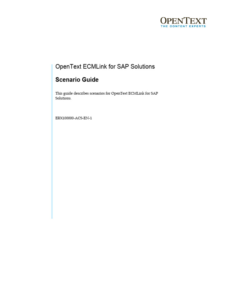 OpenText ECMLink For SAP Solutions 10.0.0 - Scenario Guide English ...