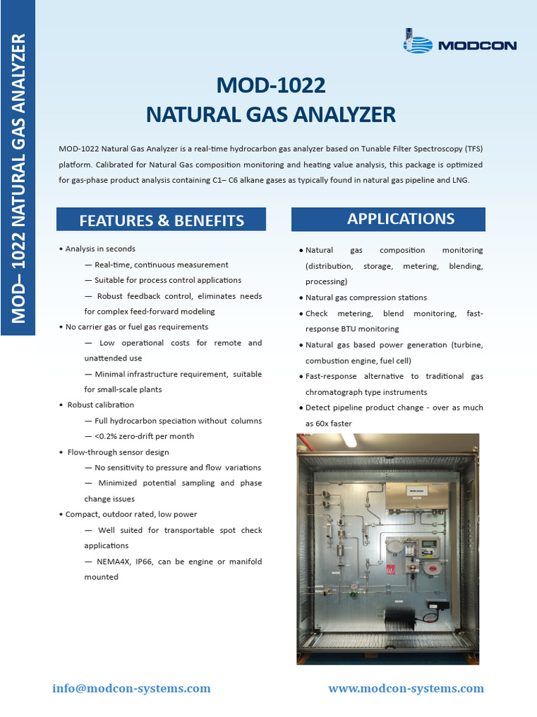 MOD 1022 Natural Gas Analyzer Uk | PDF | Natural Gas | Gases