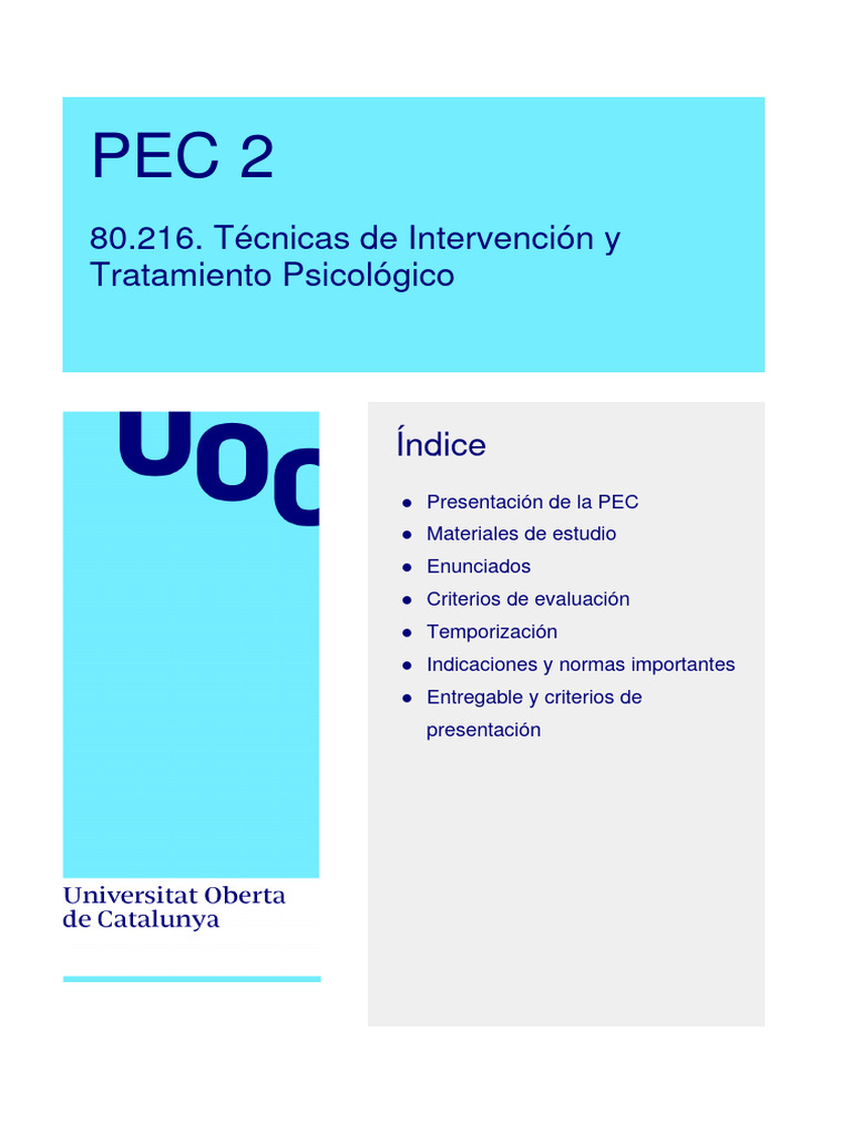 Pec2 80.216-2 | PDF | Ansiedad | Evaluación