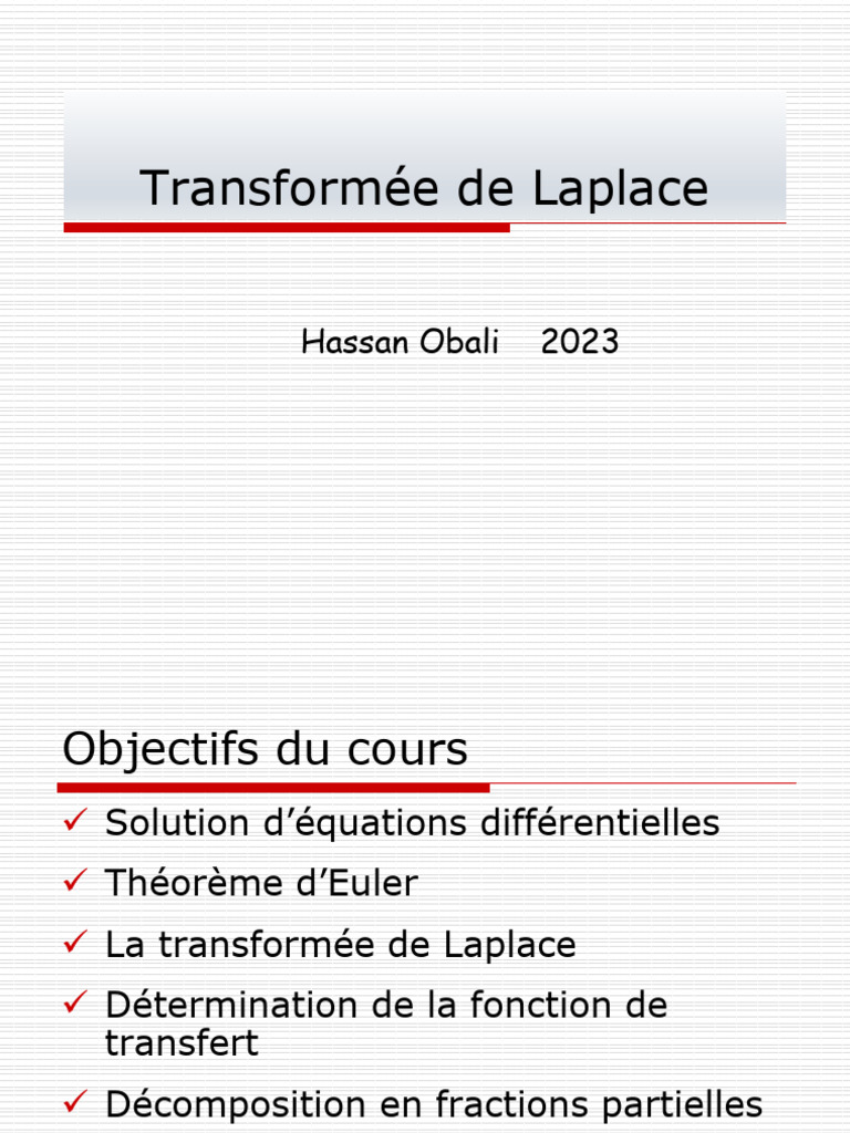 Cours Analyse 2 - Tlaplace - FS | PDF | Rotation | Transformation de Laplace