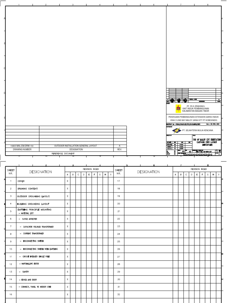 150kV-MAL-EM-DRW-139, Earthing Grid Layout Switchyard | PDF