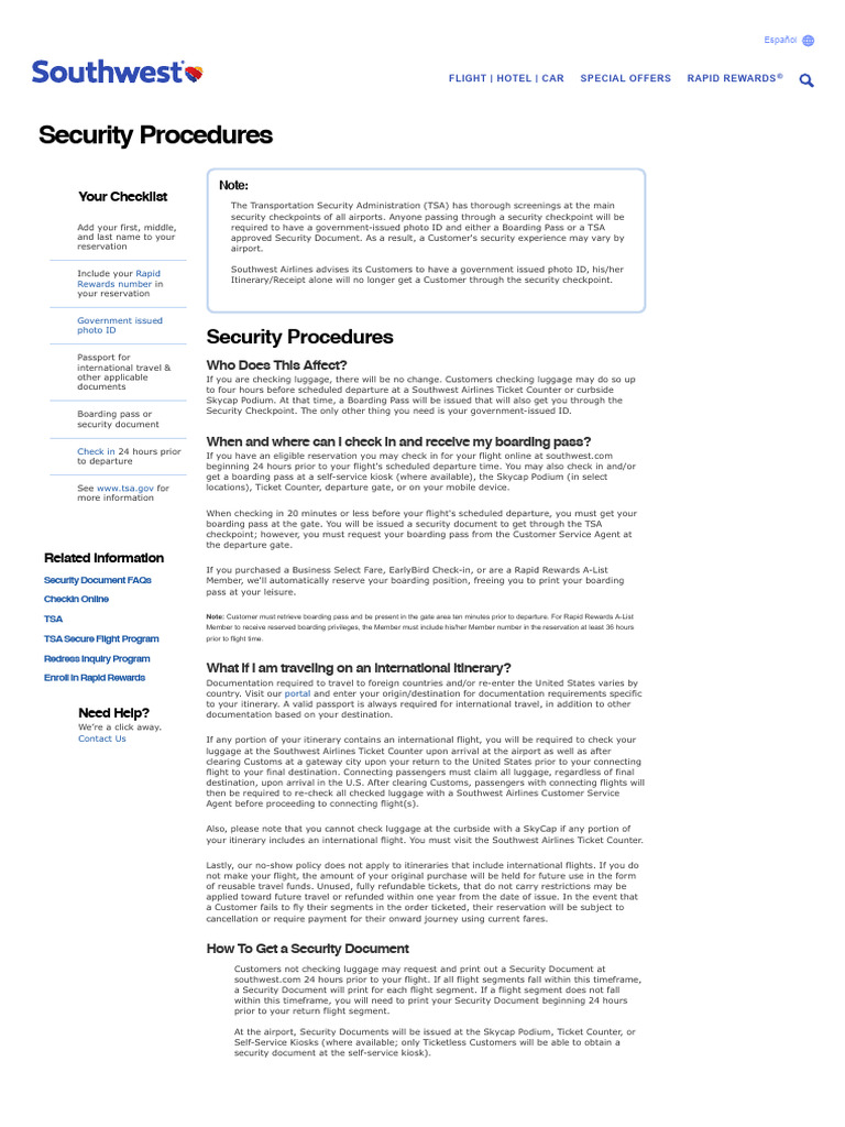 Security Procedures | PDF | Aviation