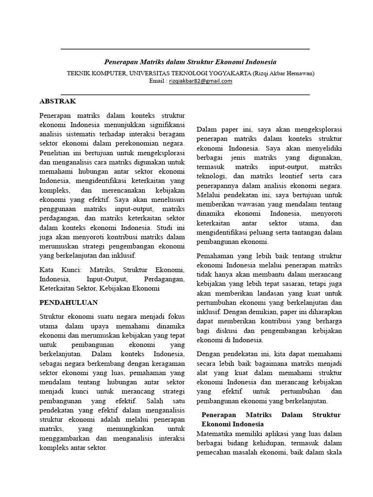 Penerapan Aljabar Linear Dalam Kehidupan Sehari-Hari | PDF | Bisnis