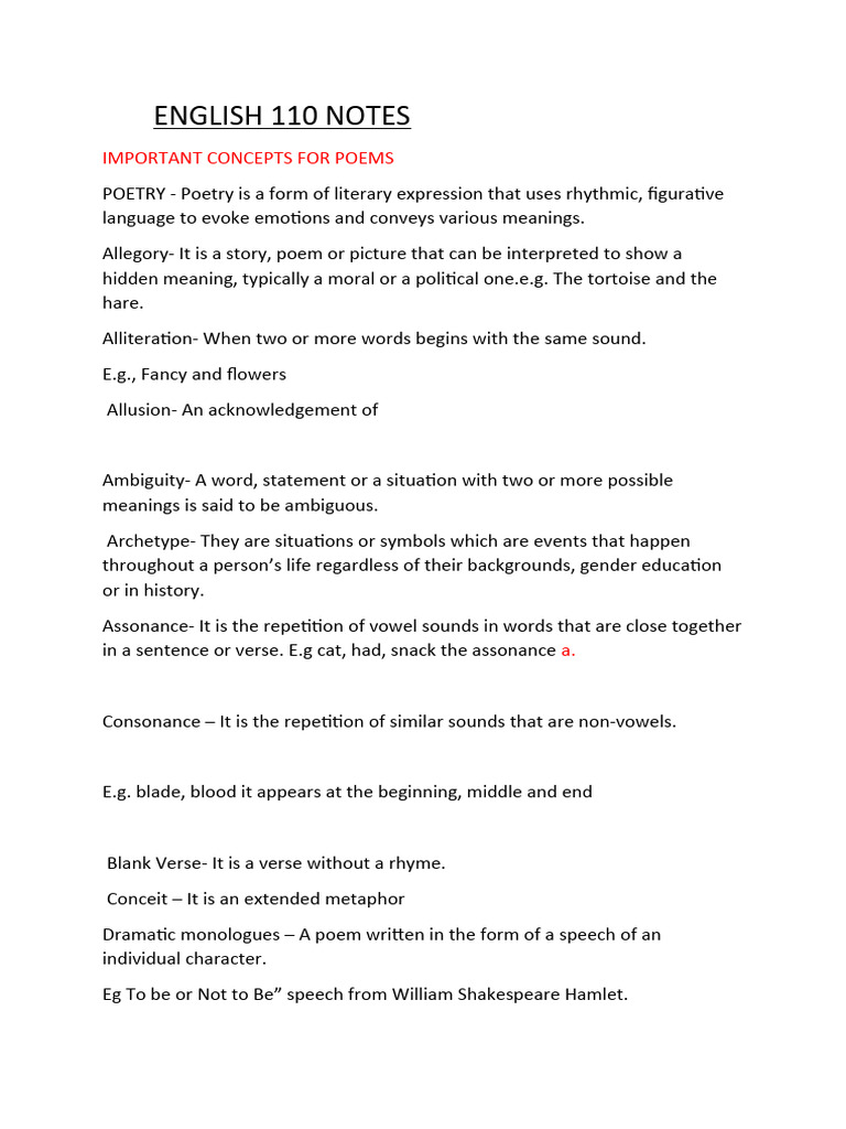 Key Concepts in Poetry Analysis | PDF | Poetry | Metre (Poetry)