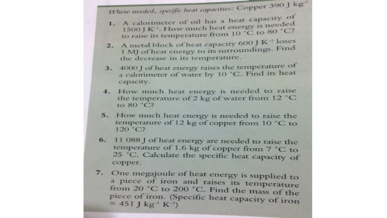 7. Specific Heat Capacity- Questions 2 | PDF