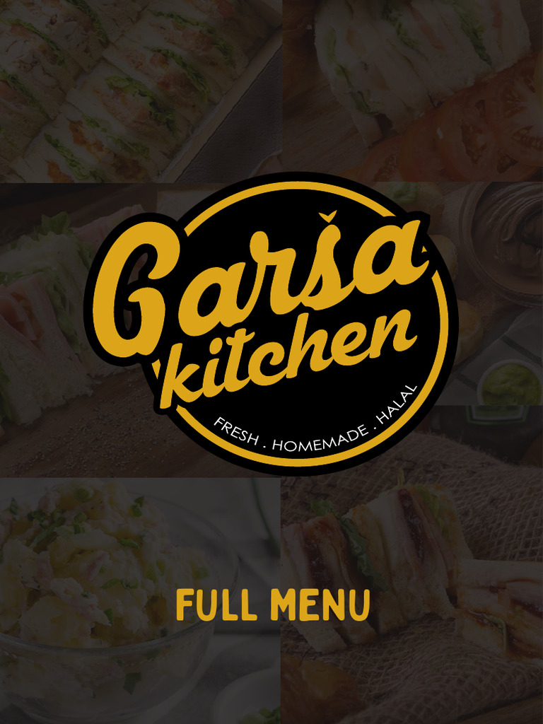 Garsa Kitchen Full Menu | PDF | Salad | Food And Drink Preparation