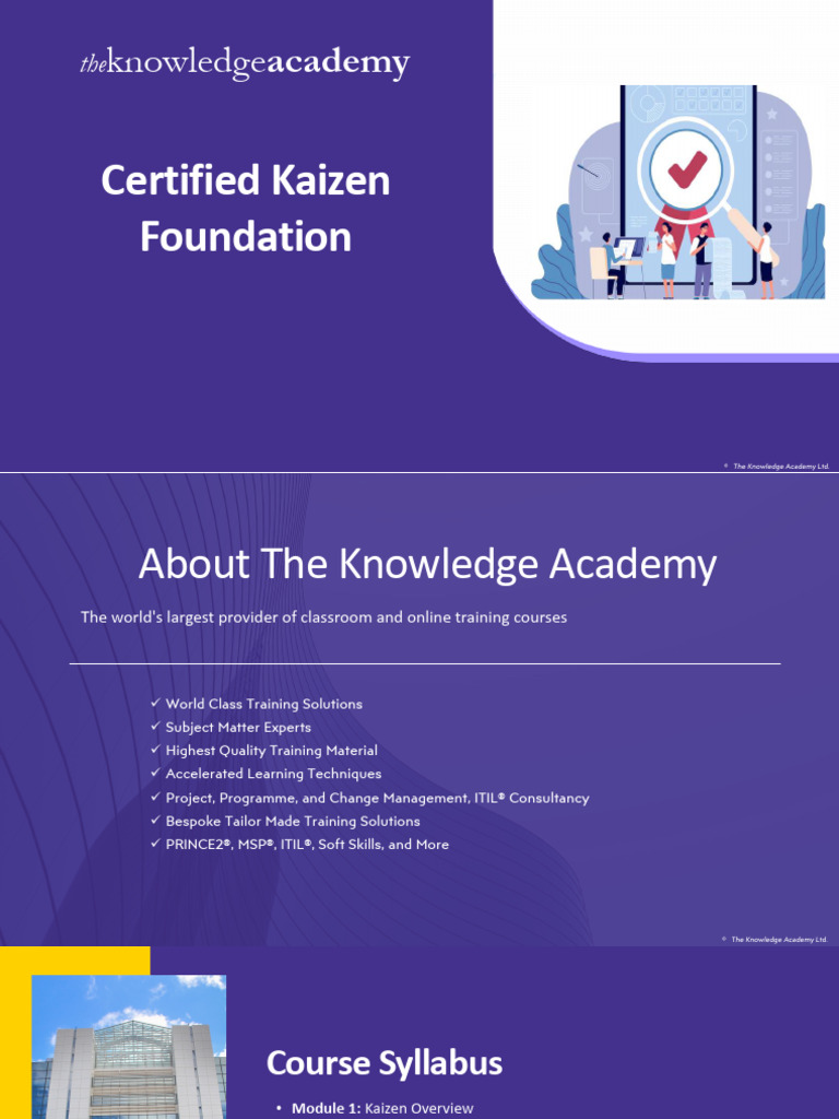 Certified Kaizen Foundation - Delegate Pack | PDF | Histogram | Performance Indicator