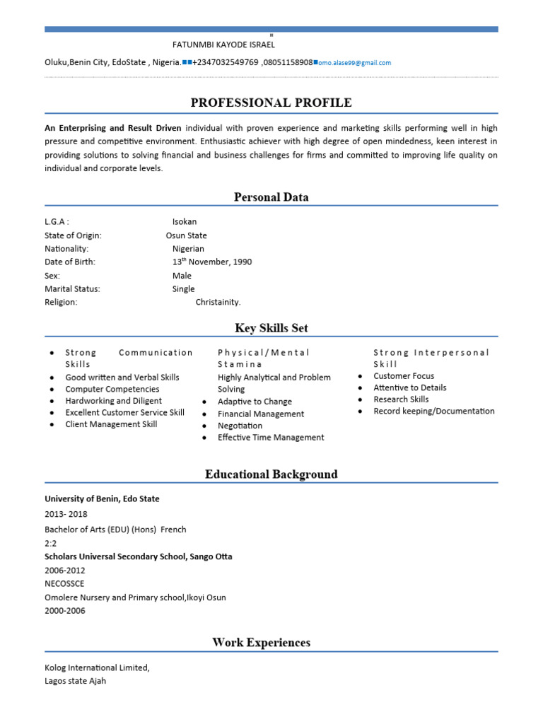 David CV (3 | Download Free PDF | Nigeria