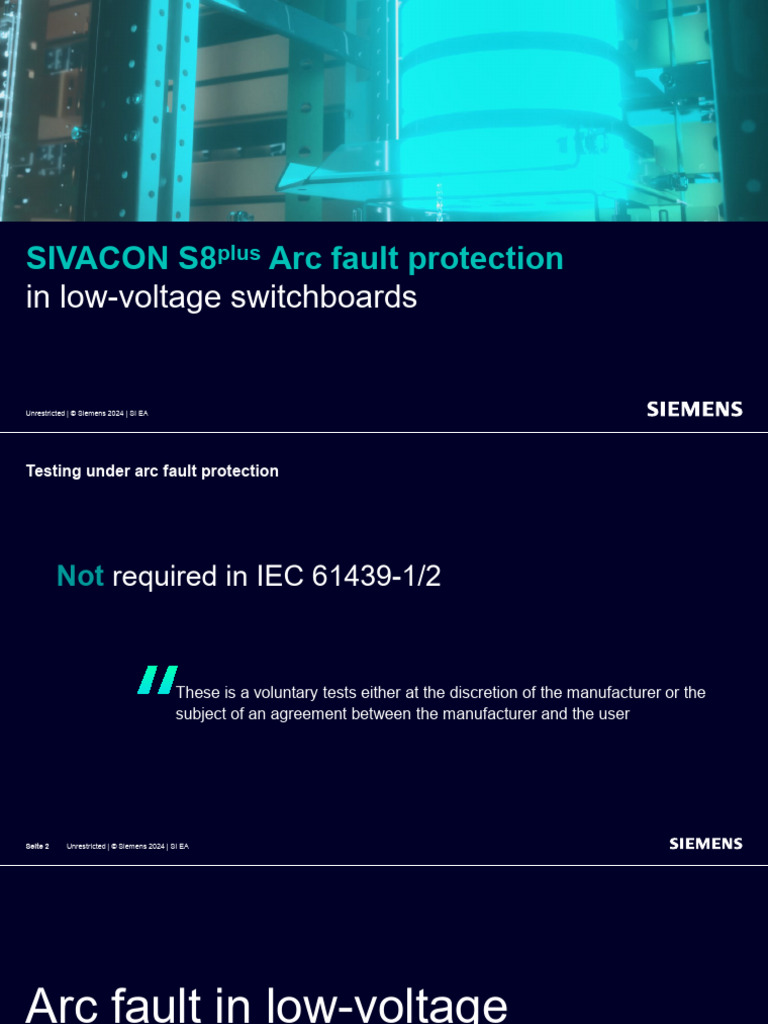 Presentation SIVACON S8plus Arc Faul Protection | PDF | Electric Arc ...