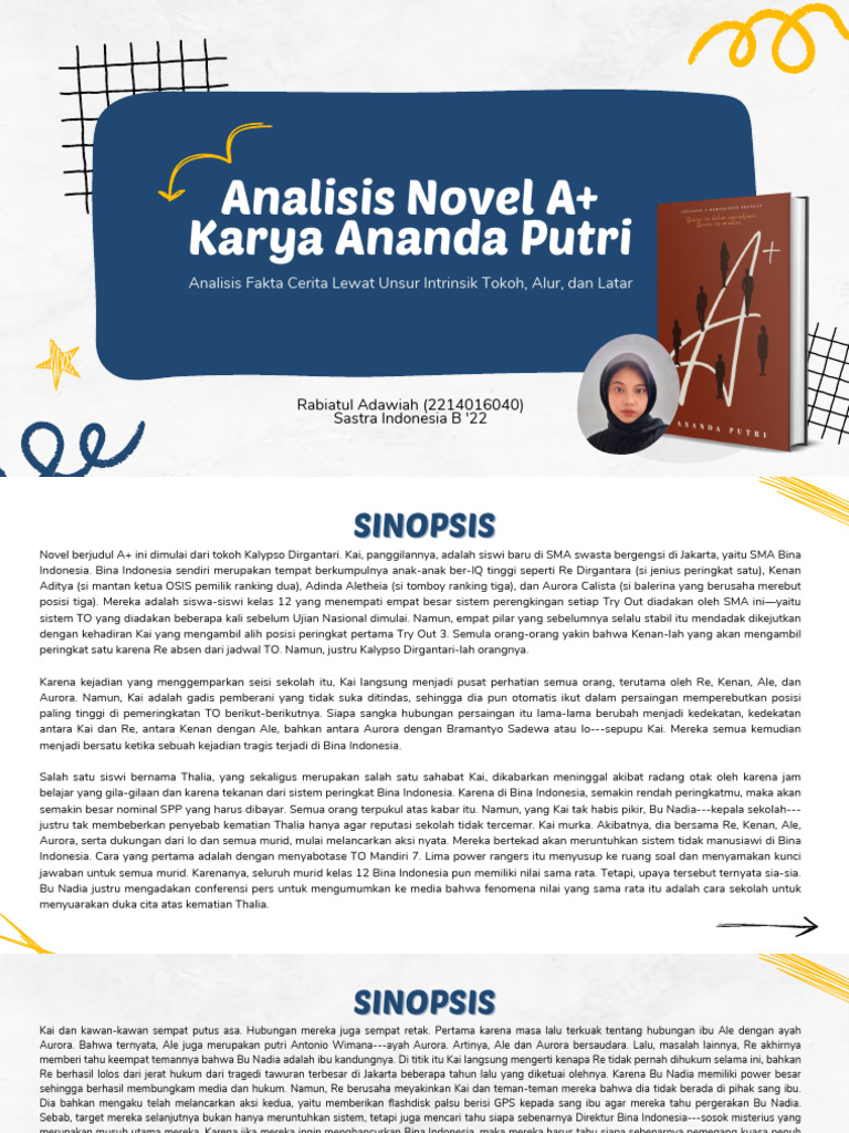 Analisis Novel A+ Karya Ananda Putri | PDF