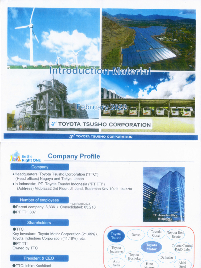 Toyota Tsusho Corporation Overview | PDF | Low Carbon Economy | Energy ...