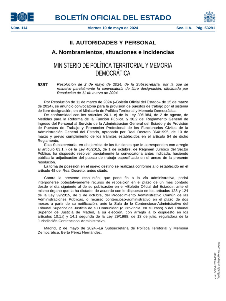 Boe A 2024 9397 | PDF | Justicia | Crimen y violencia