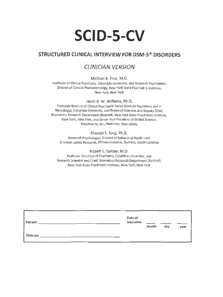 SCID-5-CV | PDF
