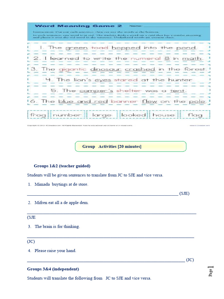 Printing Grade One Language Arts May 27 - 31, 2019 | PDF | Linguistics