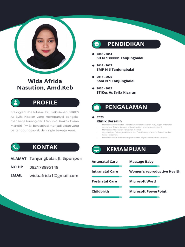 Contoh CV DIII Kebidanan | PDF