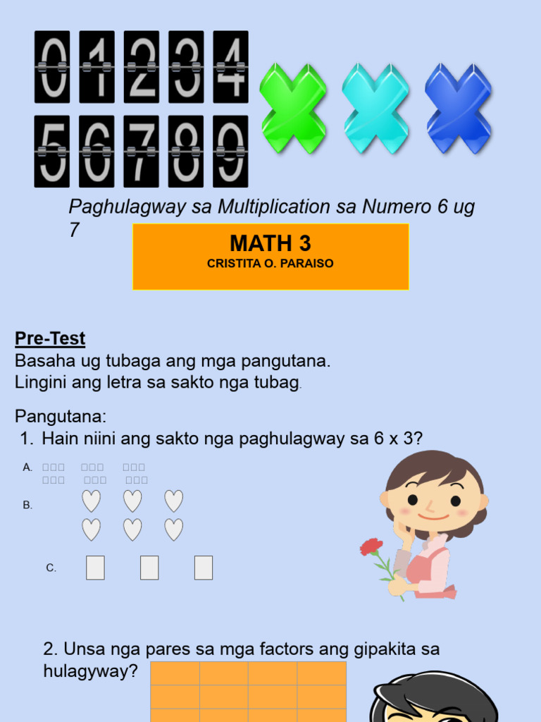 PARAISO MATH3 CO2 Visualizing Multiplication Number 6 and 7 | PDF