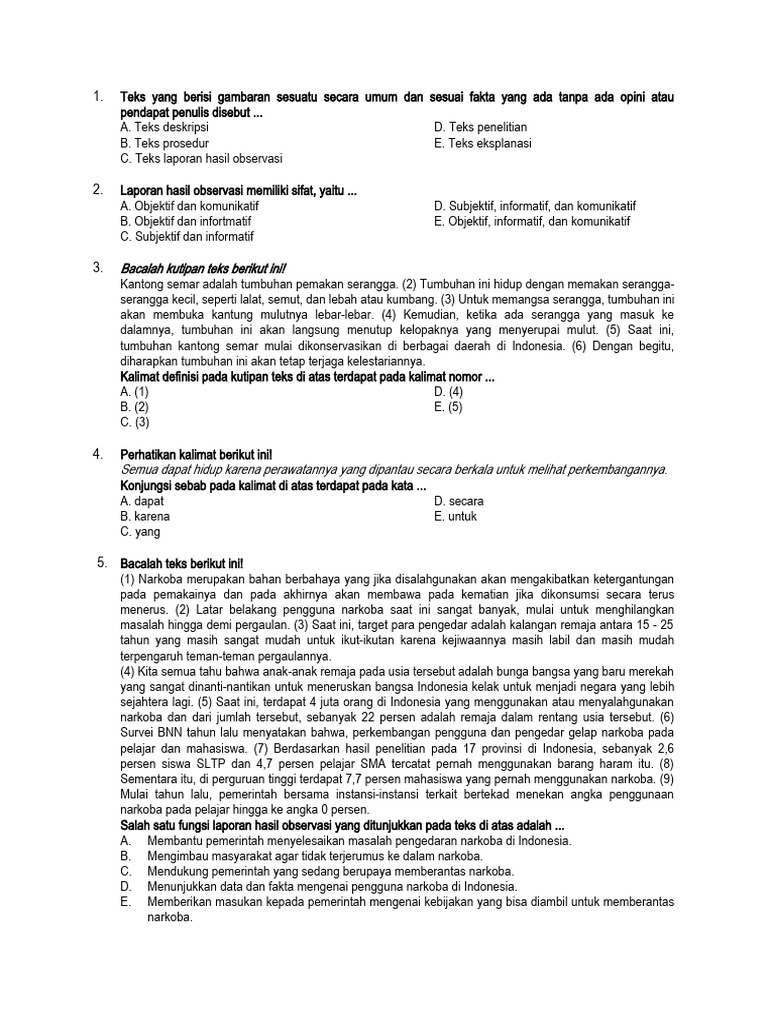 LATIHAN SOAL PAS KELAS X | PDF