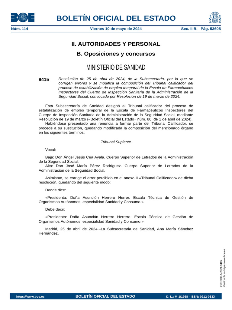 BOE-A-2024-9415 | PDF | España | Gobierno