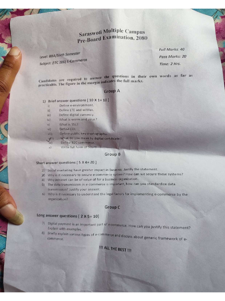 SMC 6th Sem Preboard Question Collection | PDF