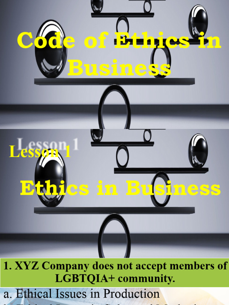 Business Ethics: Key Issues Explained | PDF | Business | Economies