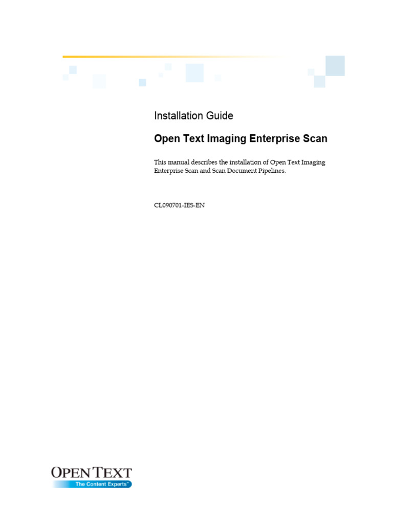 Open Text Imaging Enterprise Scan 9.7.1 Installation Guide | PDF ...
