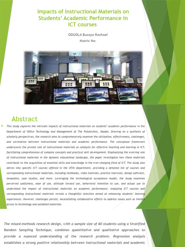 Impact of Instructional Materials on ICT Performance | PDF ...