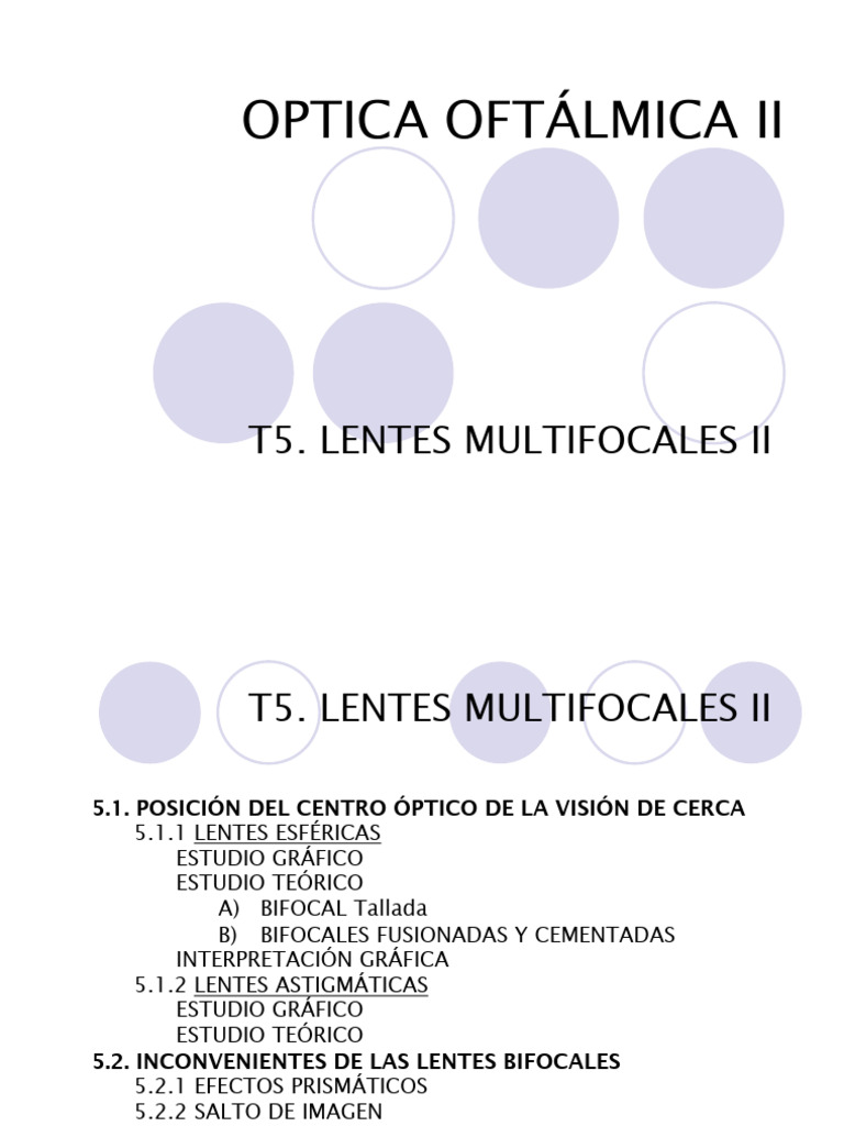 Tipos y Efectos de Lentes Multifocales | PDF | Óptica | Lentes