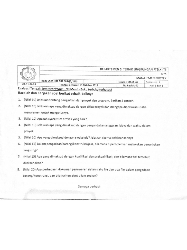 Uts 2018 - 2019 | PDF