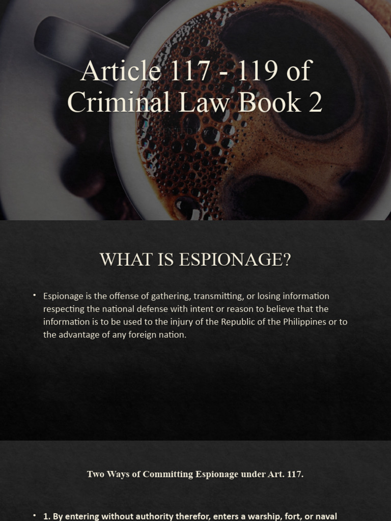 Espionage Laws in the Philippines | PDF | Espionage | Crimes